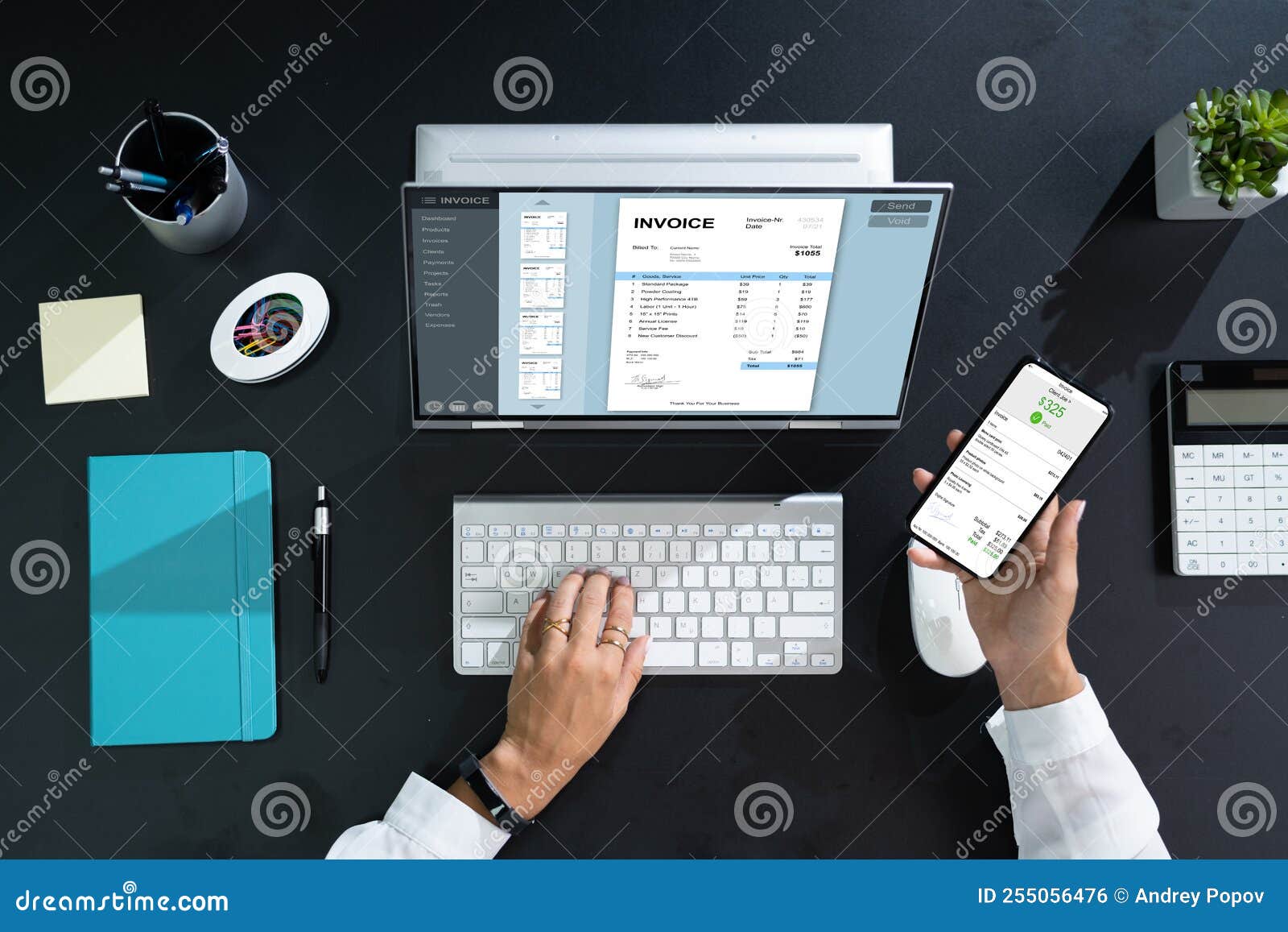 Digital Electronic Bill and Accountant E Invoice Stock Photo - Image of ...