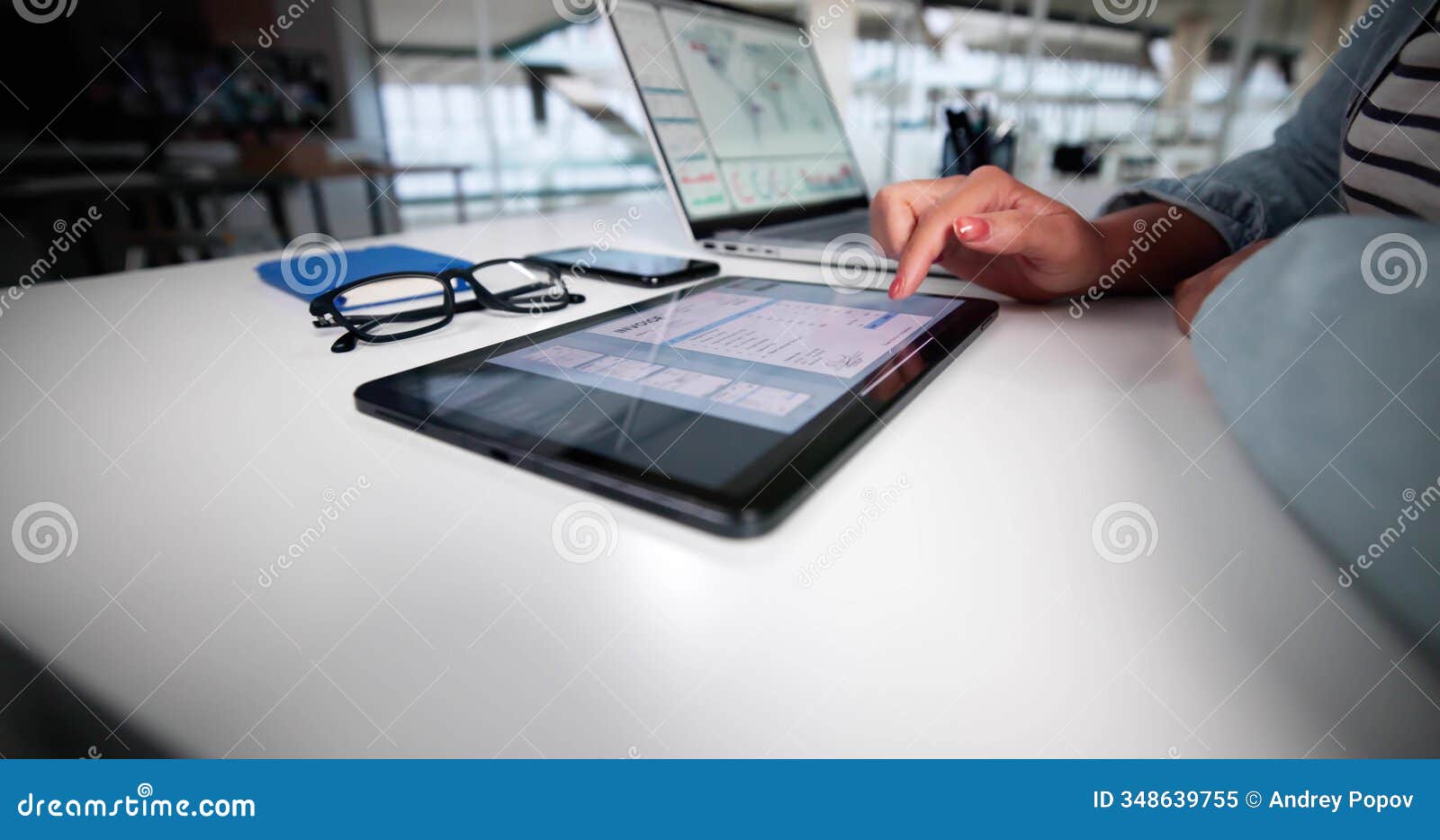 Digital Electronic Bill and Accountant E Invoice Stock Image - Image of ...