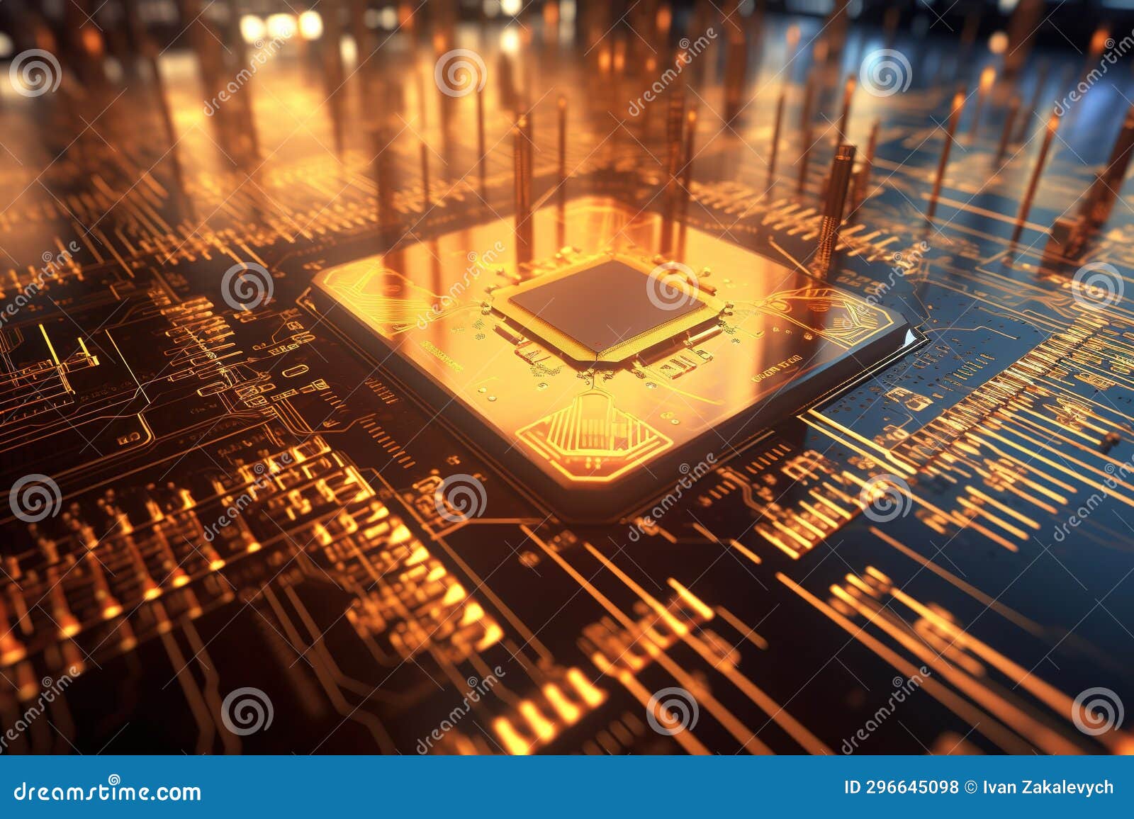 Digital Electronic Chip Technology and Innovation Illustration. Ai ...