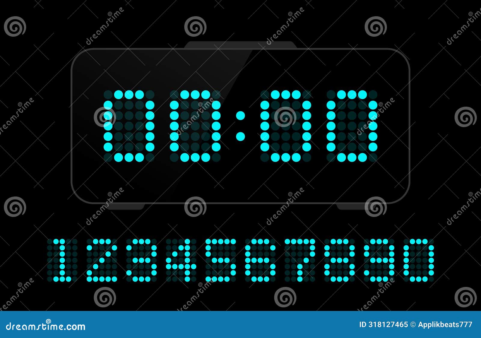 Digital Electronic Figures Set Pixel Style. Digital Numbers for Watch ...