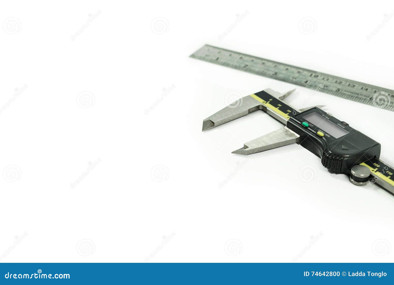 Digital Electronic Vernier Caliper and Ruler Stock Photo - Image of ...