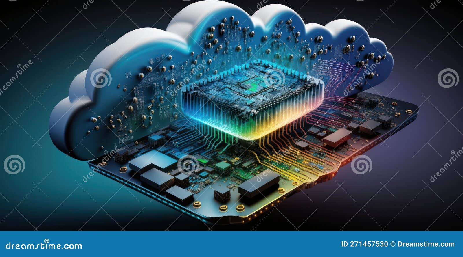 Digital Electronics and Cloud Storage Stock Illustration - Illustration ...