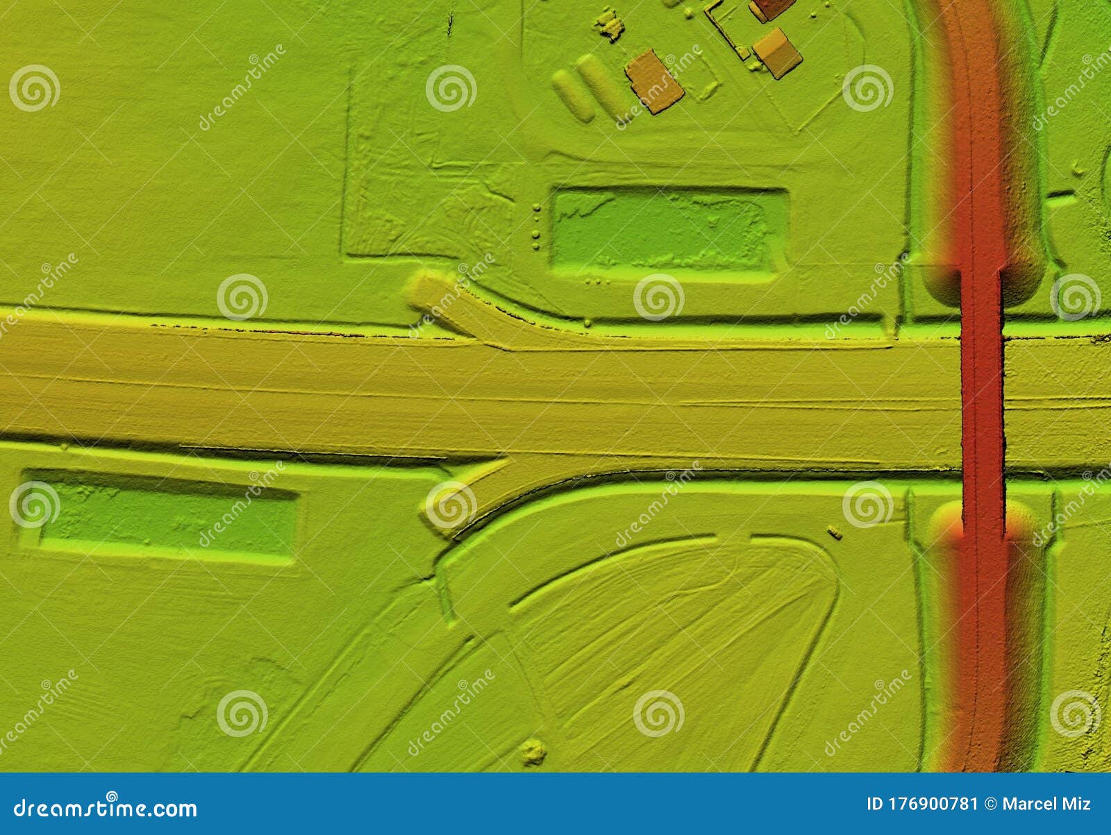 Digital Elevation Model of a Construction Site Stock Illustration ...