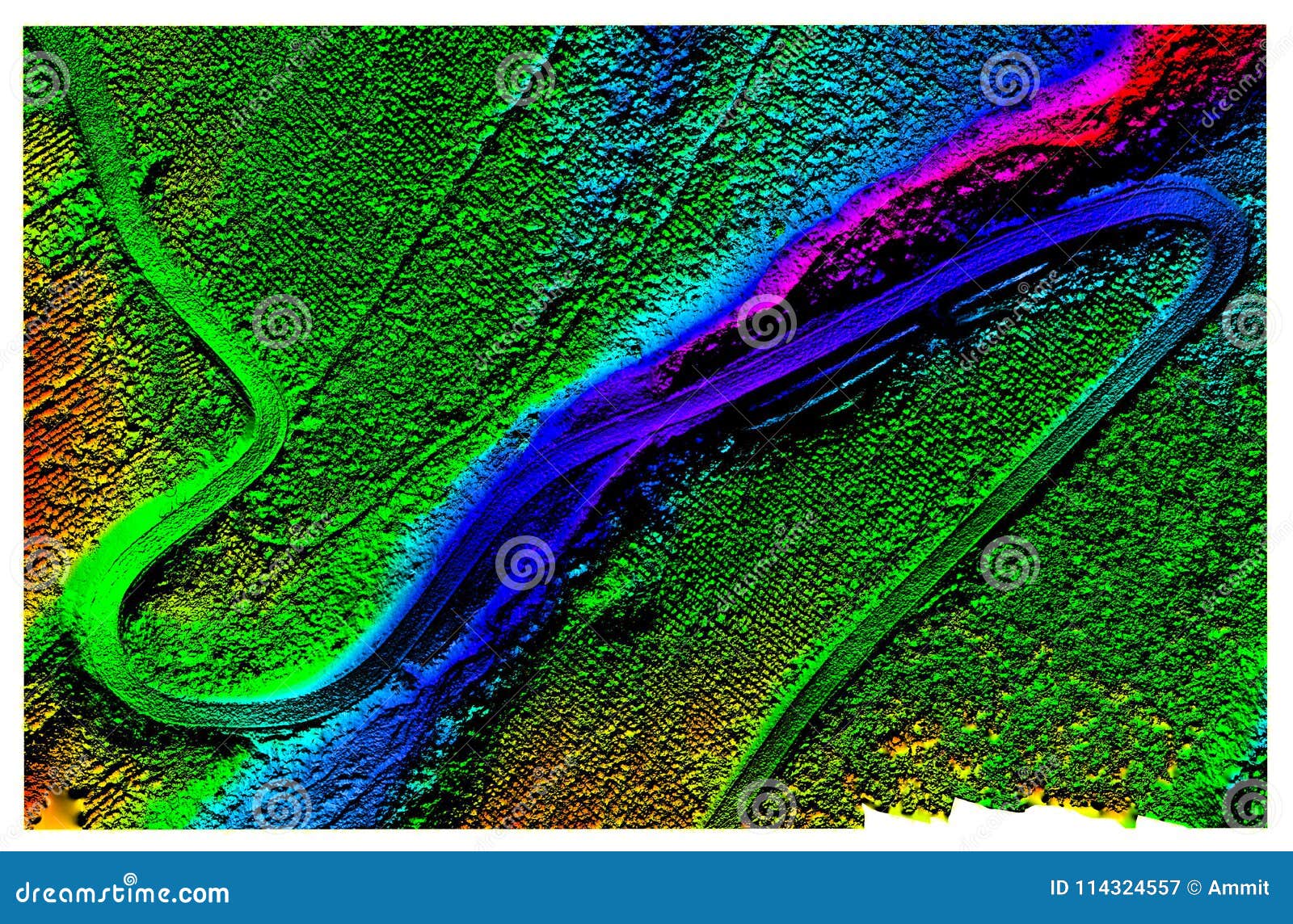 Digital Elevation Model Representing Geological Anomalies Stock Image ...