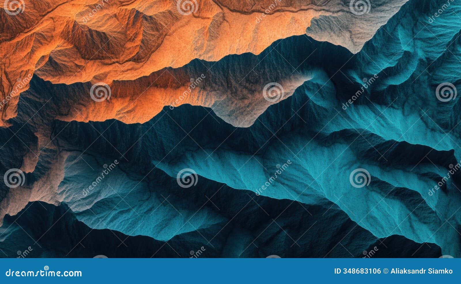 Digital Elevation Model Of A Meandering River Stock Photo ...