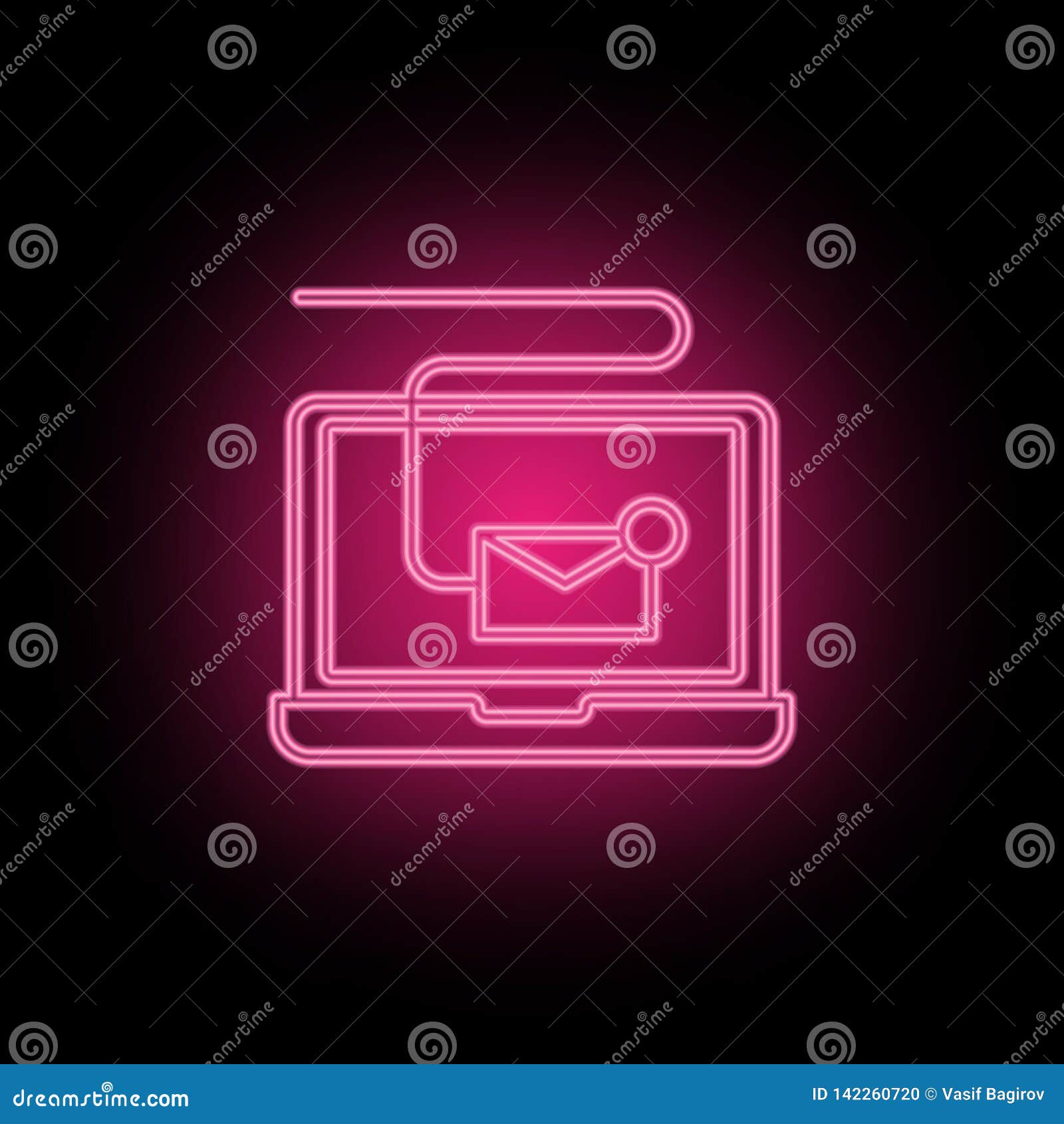 Digital, Email, Marketing Neon Icon Can Be Used To Illustrate Topics ...