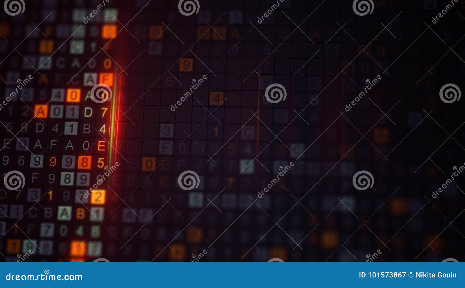 Digital Encrypted Code on Computer Monitor Stock Image - Image of ...