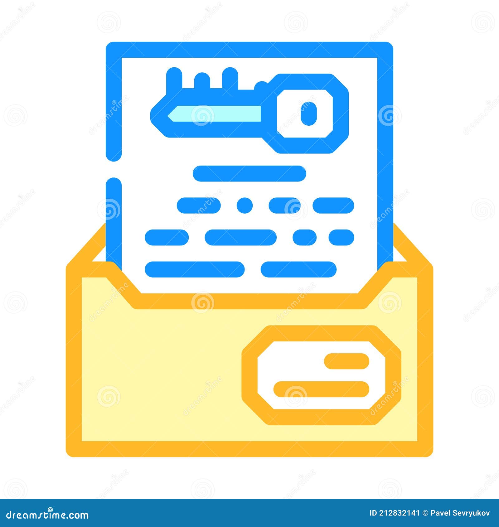 Digital Encryption Key Color Icon Vector Illustration Stock Vector ...