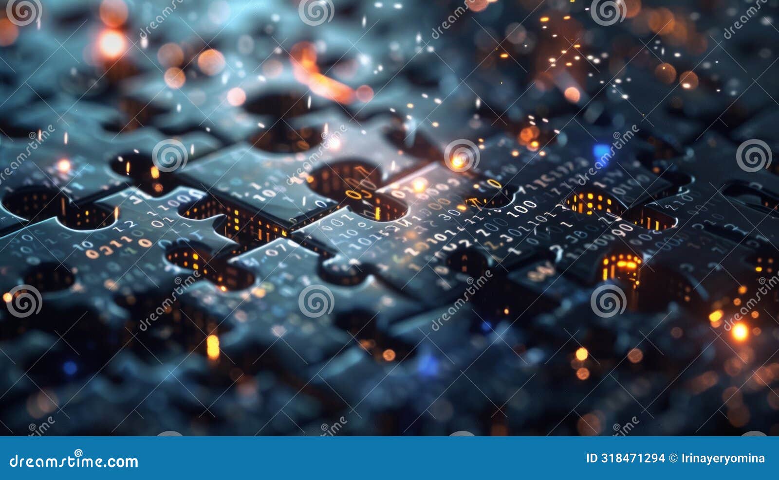 Digital Encryption Puzzle with Code Elements Stock Photo - Image of ...
