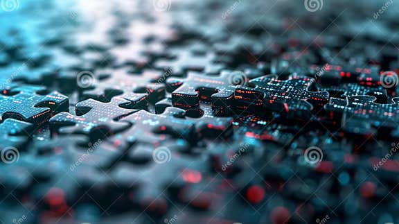 Digital Encryption Puzzle with Code Elements Stock Image - Image of ...