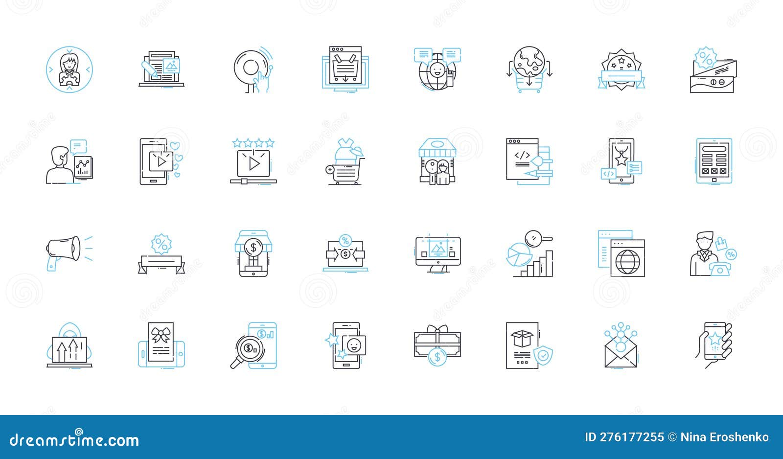 Digital Engine Linear Icons Set. Efficiency, Innovation, Automation ...