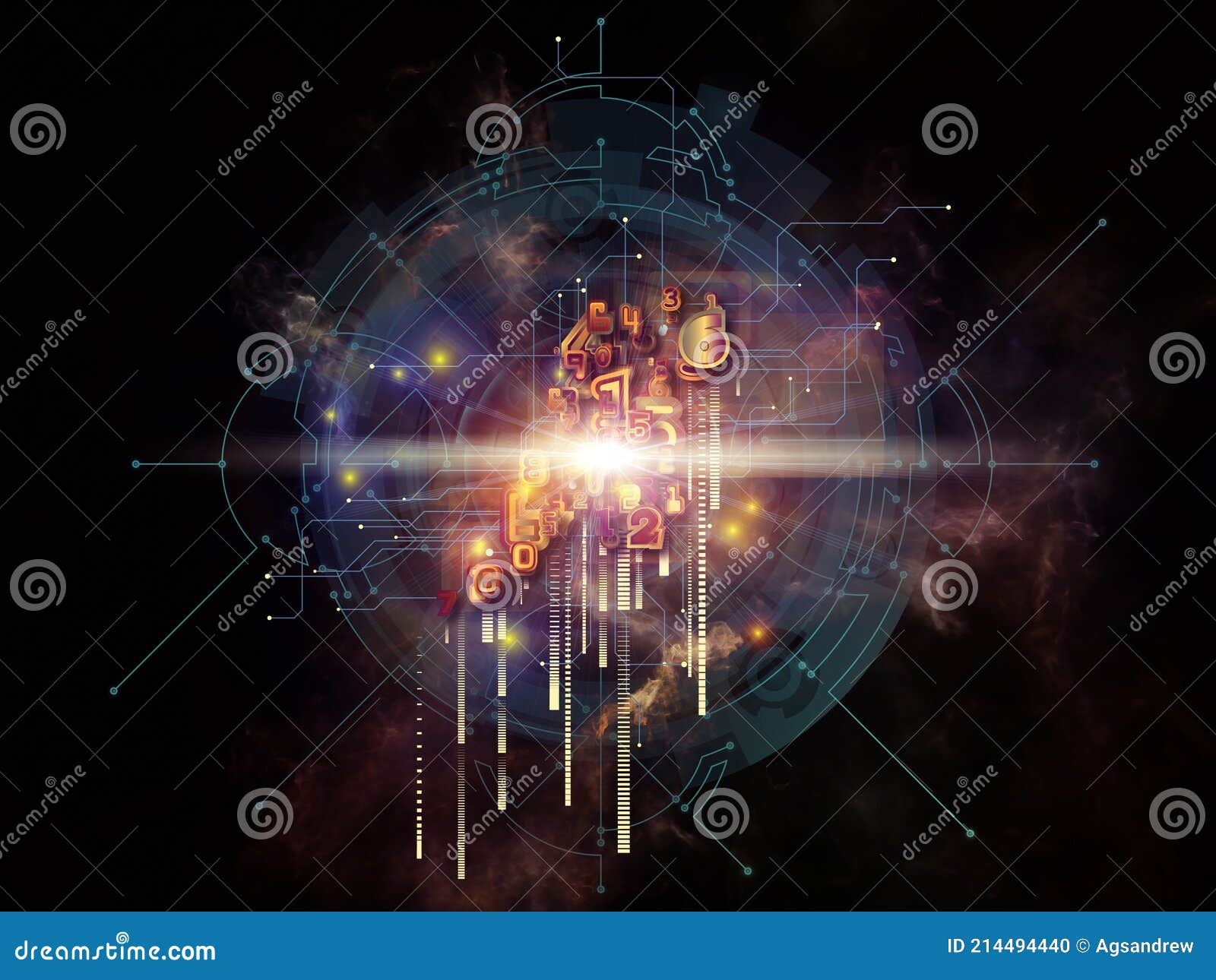 Digital Engine stock illustration. Illustration of science - 214494440