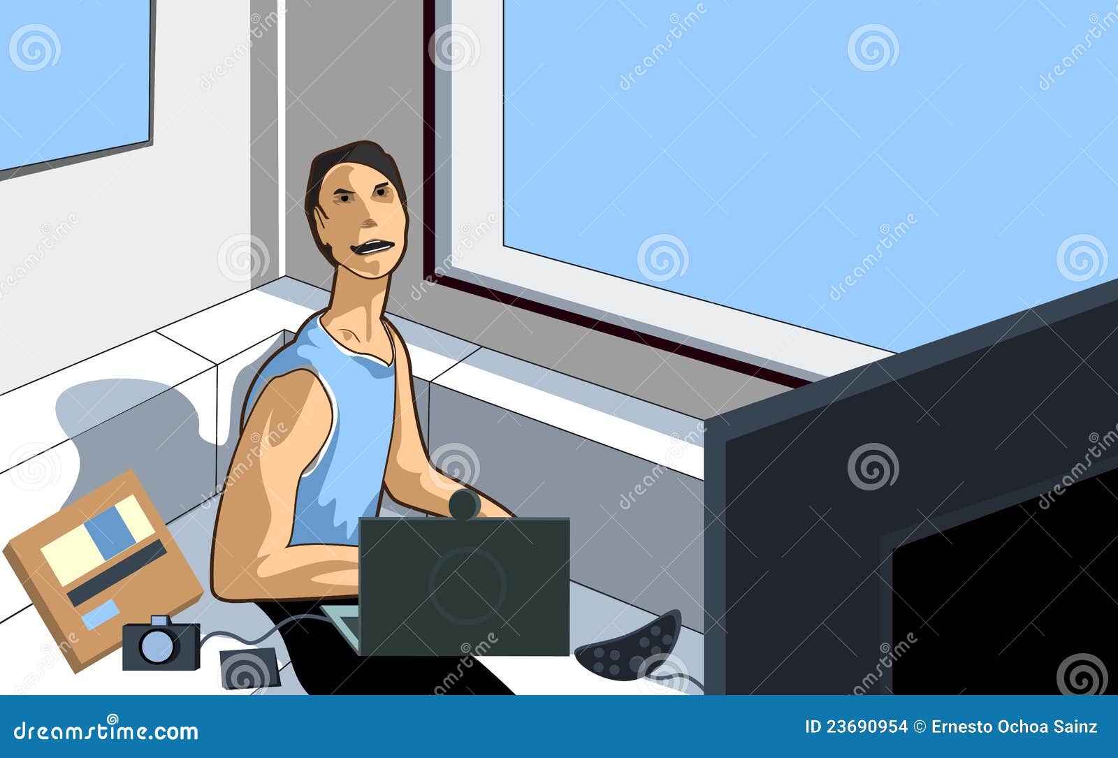 Digital entertainment stock vector. Illustration of television - 23690954