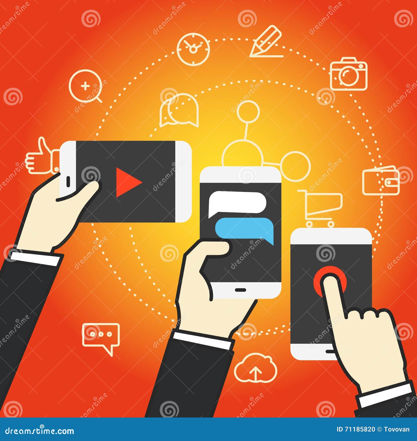 Digital Entertainment Vector Illustration Stock Vector - Illustration ...