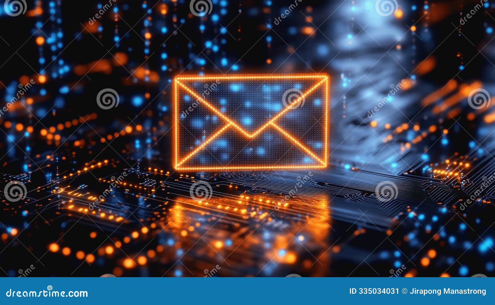 Digital Envelope on Circuit Board Representing Modern Tech ...