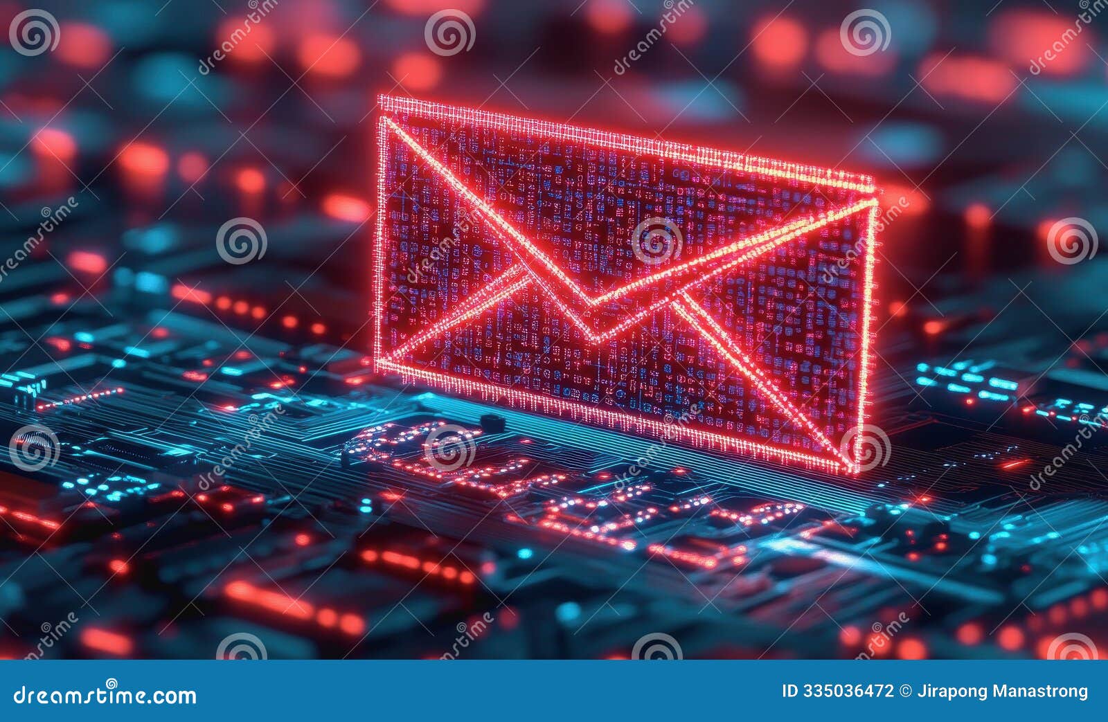 Digital Envelope on Circuit Board Representing Modern Tech ...