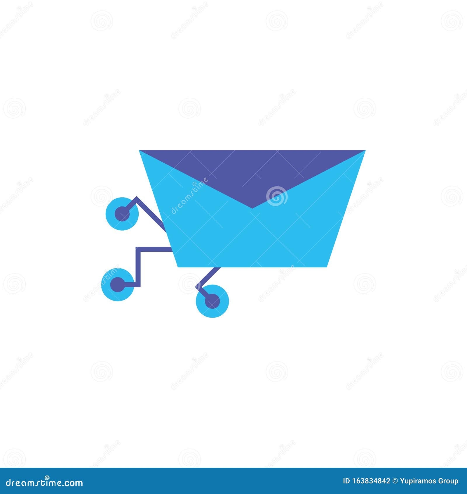 Digital Envelope Icon Flat Design Stock Vector - Illustration of vector ...