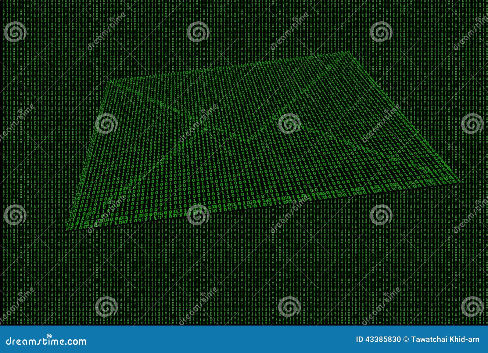 Digital Envelope Made of Green Binary Code Stock Illustration ...