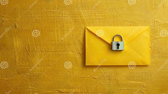 Digital Envelope with a Padlock Symbol Representing Stock Illustration ...