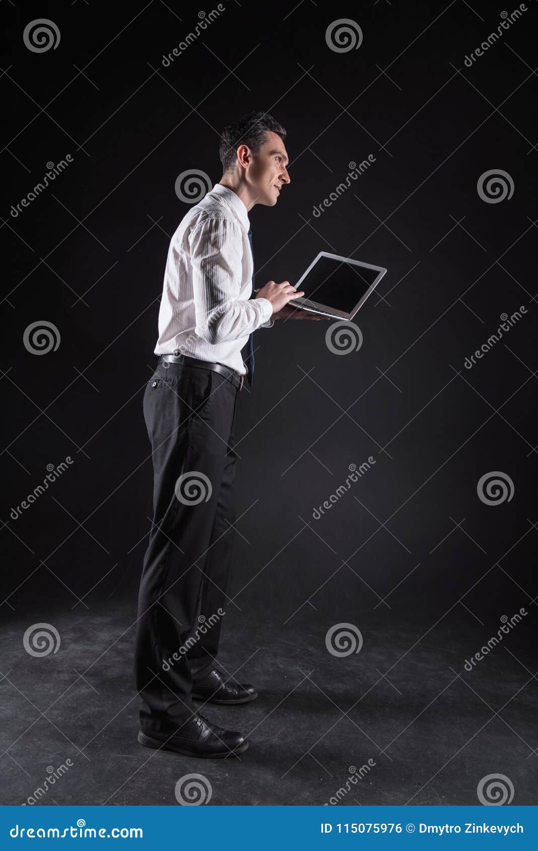 Joyful Smart Man Using Technological Devices Stock Photo - Image of ...