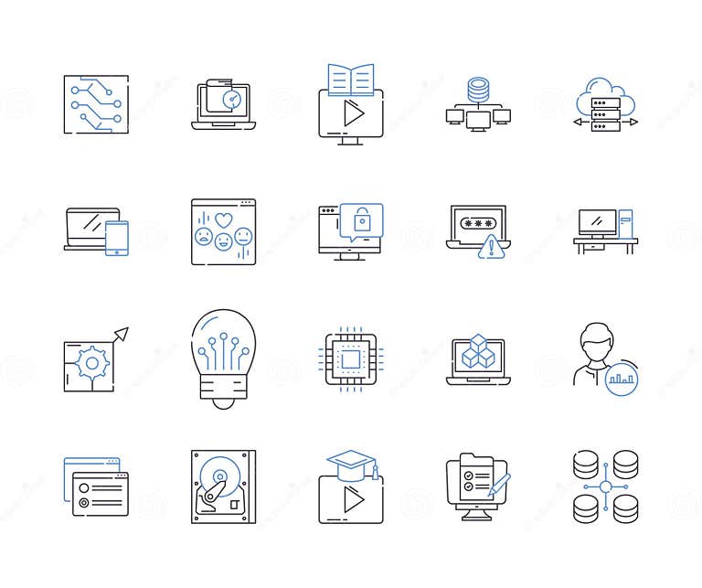 Digital Equipment Outline Icons Collection. Computer, Technology ...
