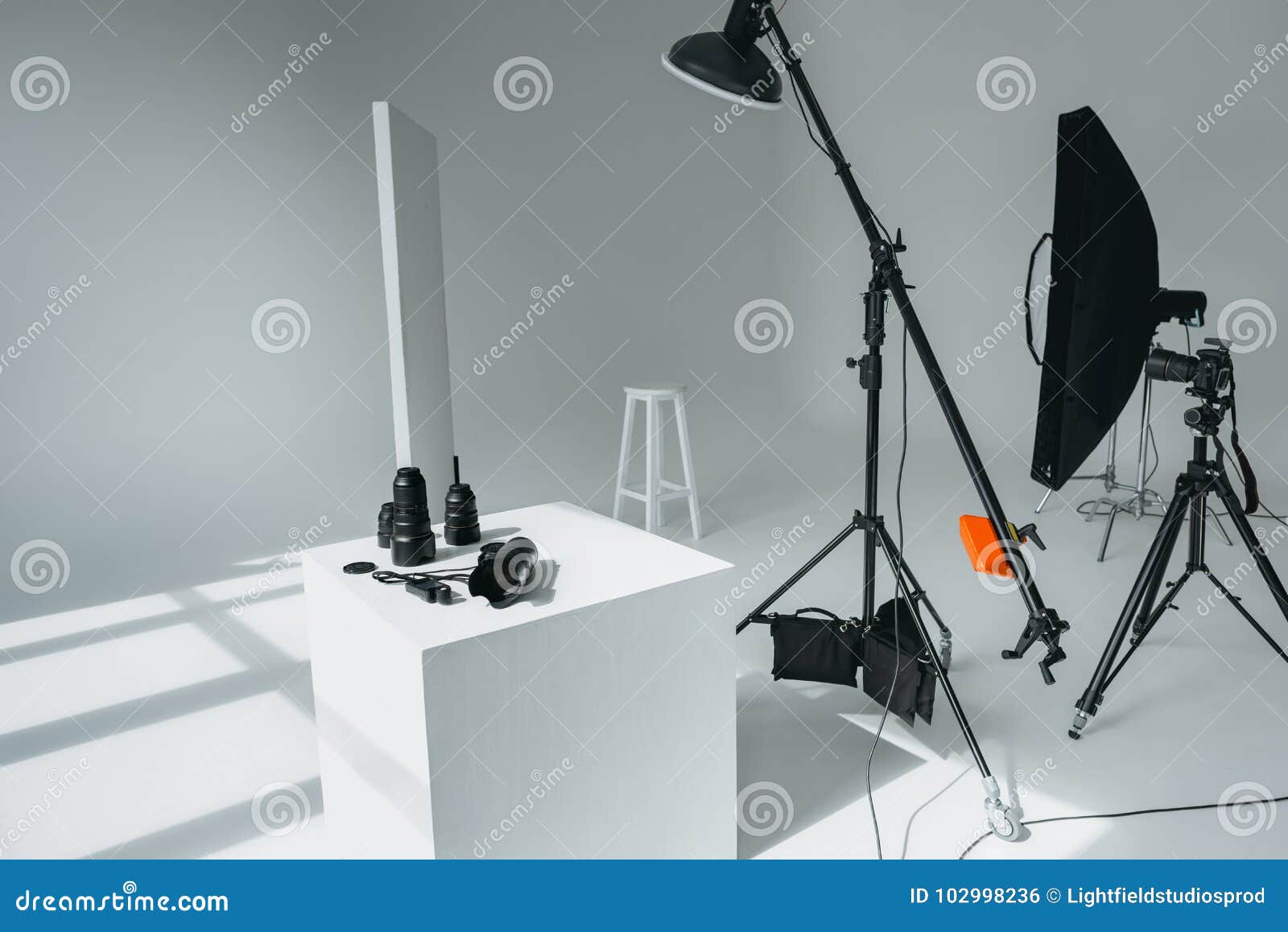 Digital Equipment in Photo Studio Stock Photo - Image of illuminated ...