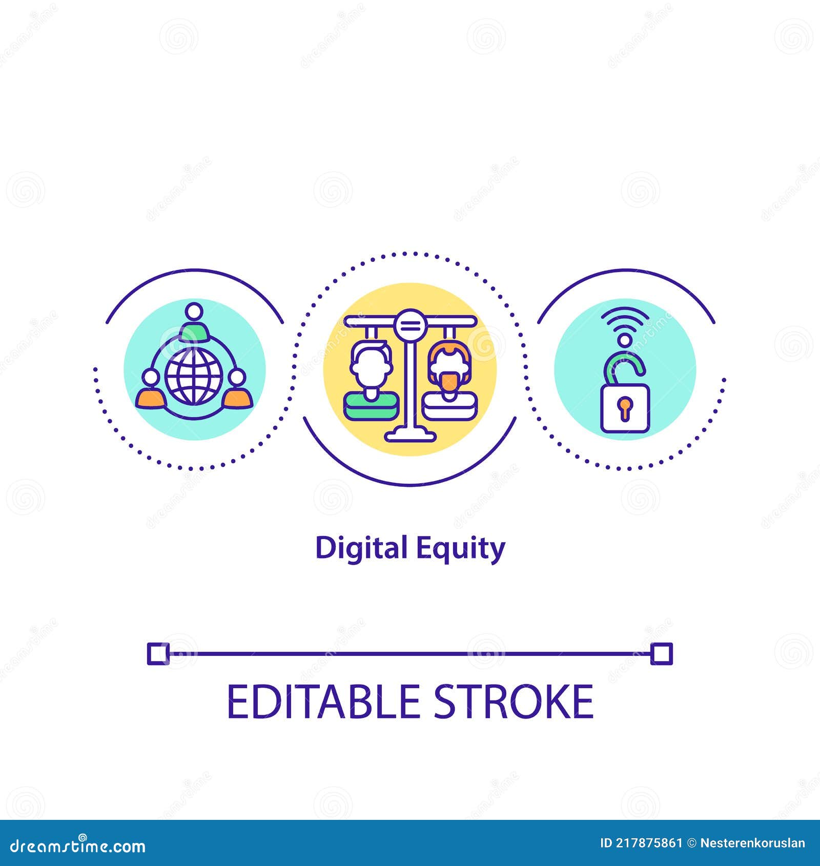 Digital Equity Concept Icon Stock Vector - Illustration of ...