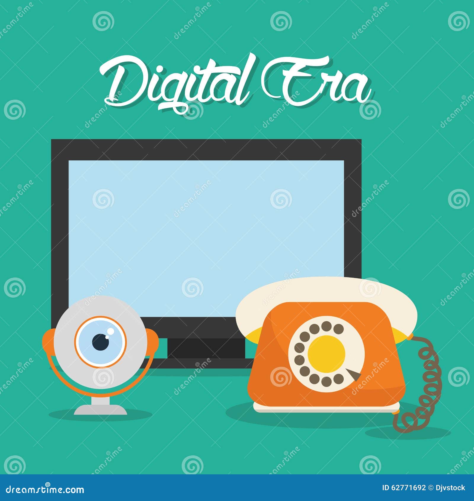 Digital era technology stock vector. Illustration of phone - 62771692