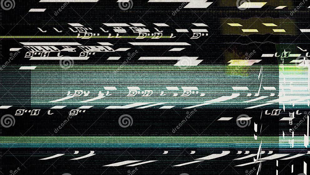 Digital Errors on the Screen. Colorful Stripes Noisy Television Screen ...