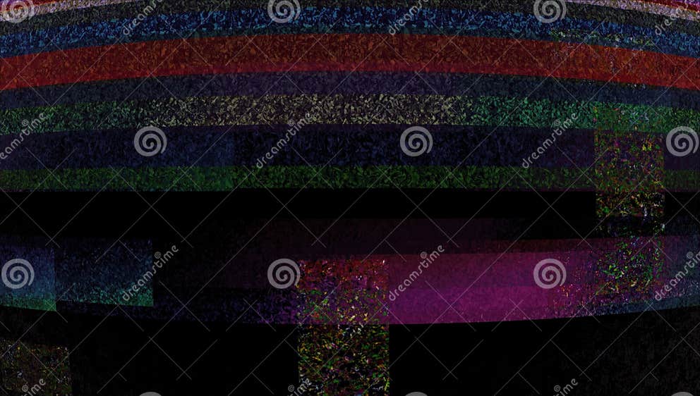 Digital Errors on the Screen. Colorful Stripes Noisy Television Screen ...