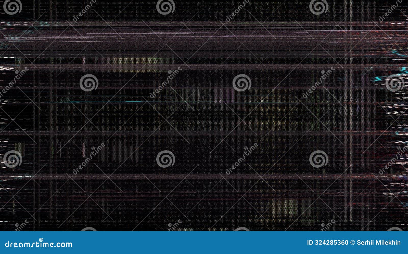 Digital Errors on the Screen. Colorful Stripes Noisy Television Screen ...