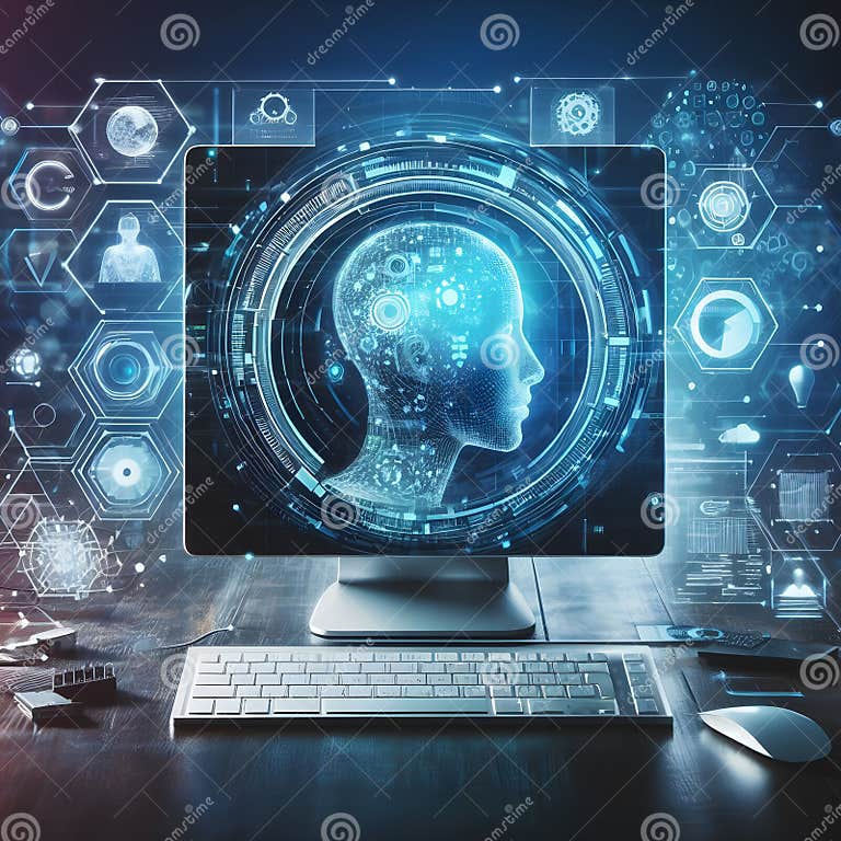 Digital Evolution with Futuristic AI Art Concept Ai Generated Stock ...