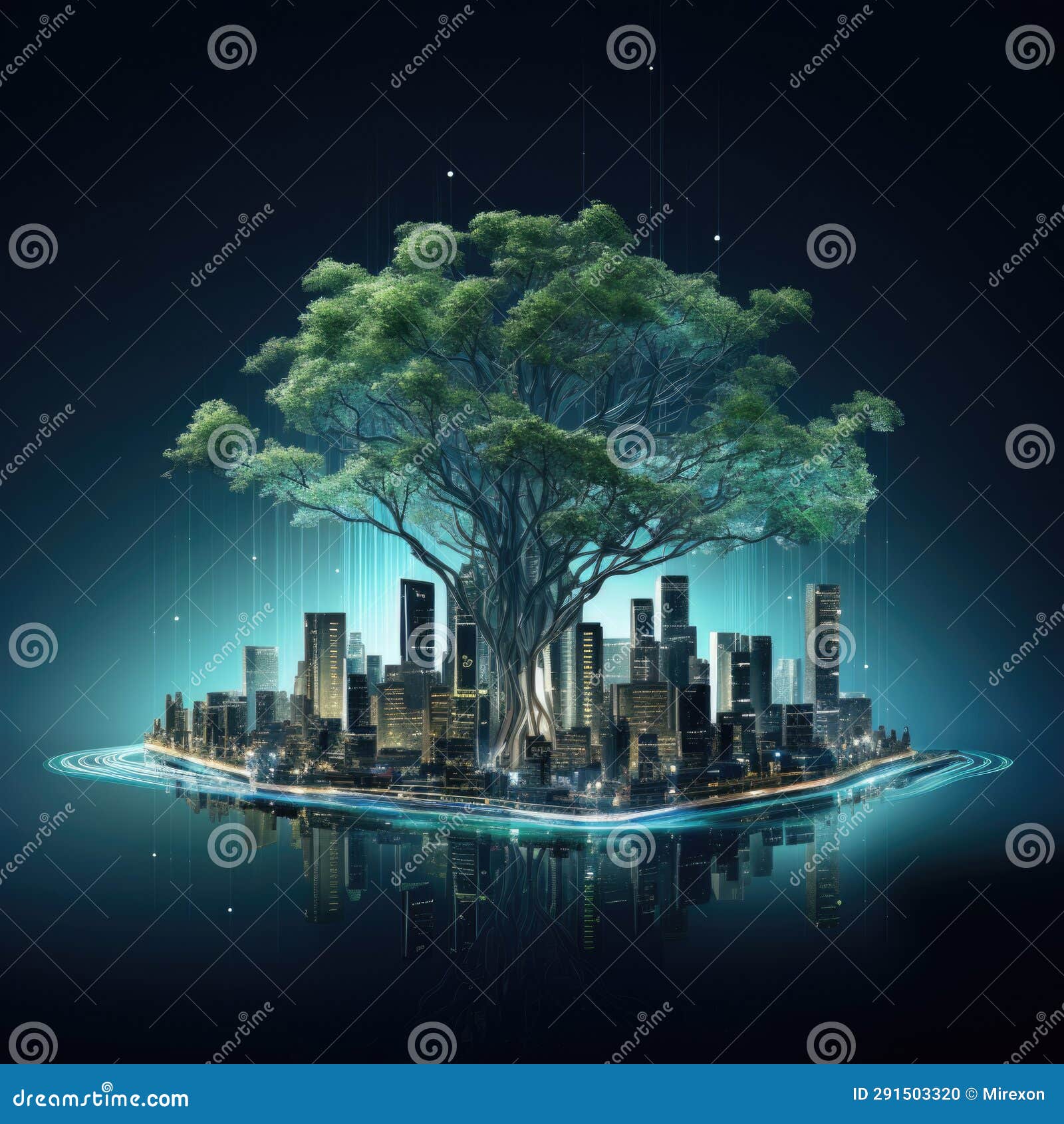 Digital Evolution or Seedling Growth in Futuristic Tree. the Concept of ...
