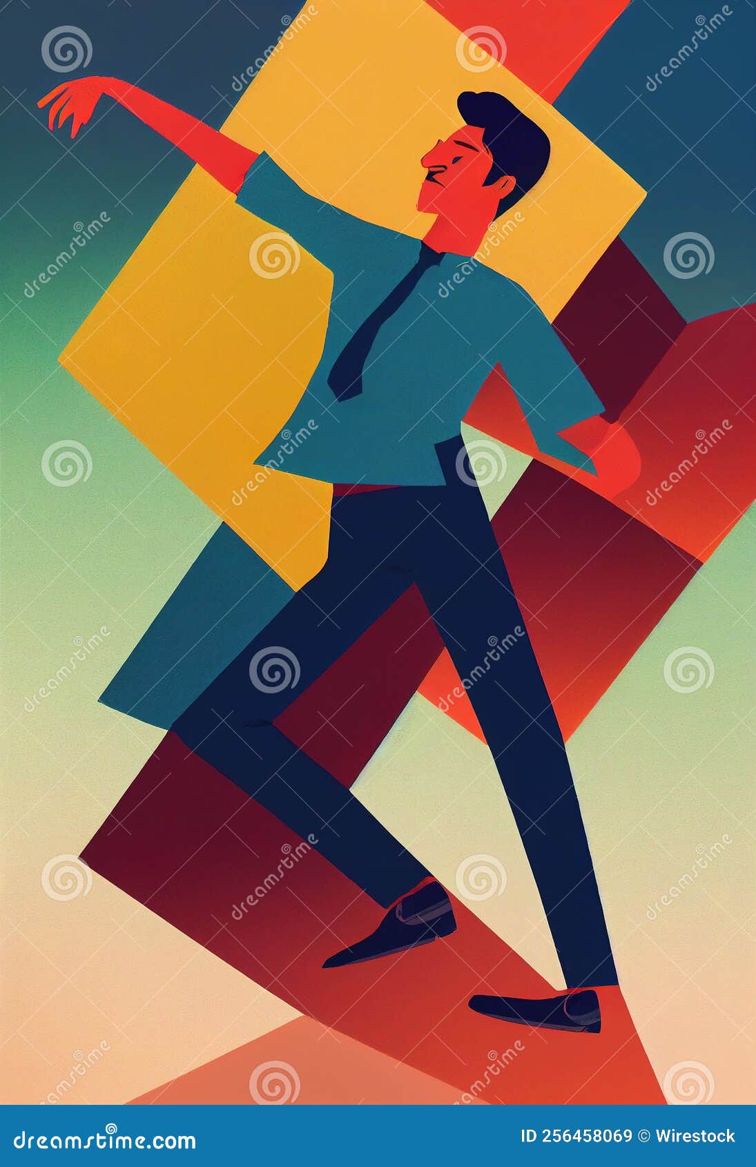 Digital Expressive Dancing Pose, Colorful, Vibrant Illustration. Stock ...