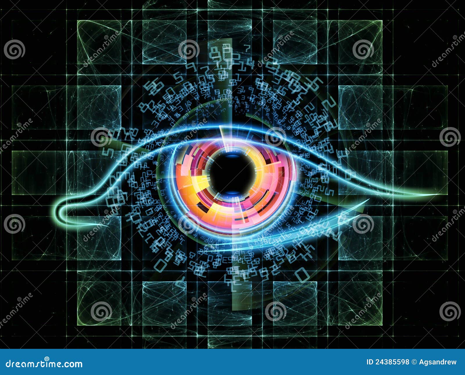 Digital eye stock illustration. Illustration of technology - 24385598