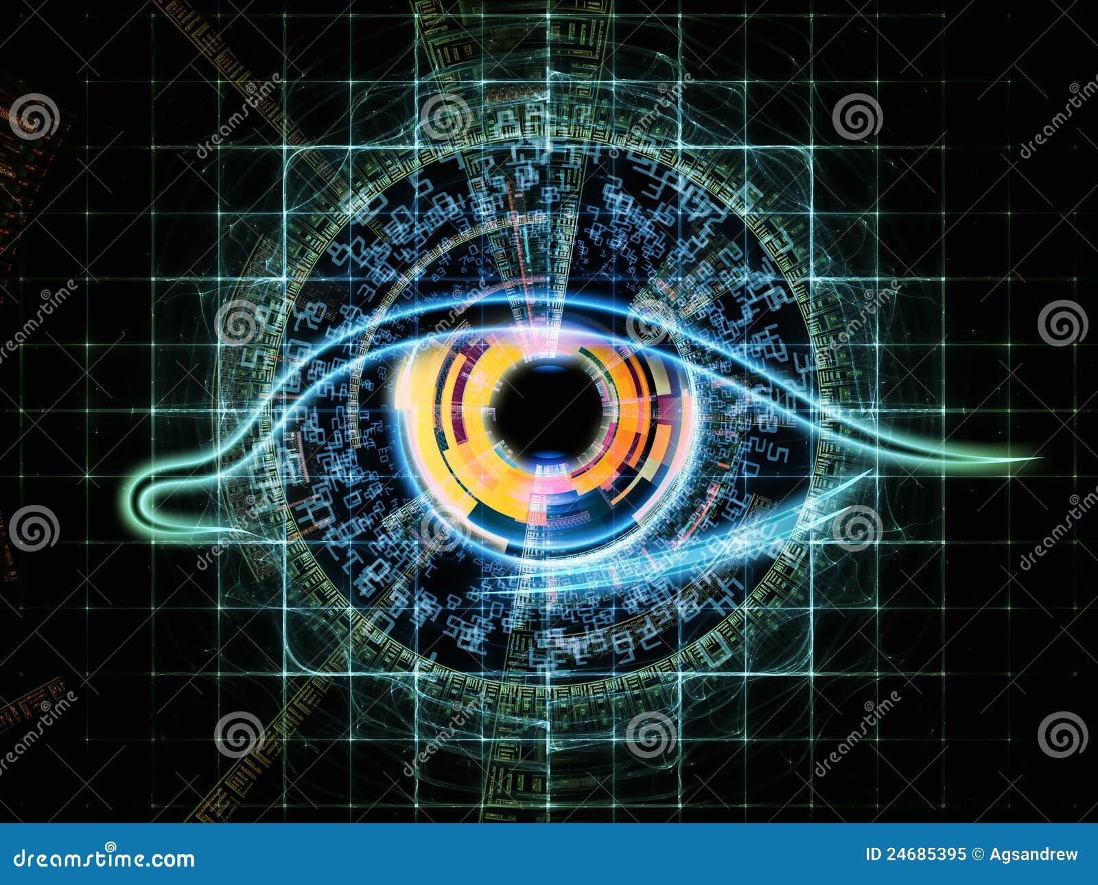 Digital eye stock illustration. Illustration of wallpaper - 24685395