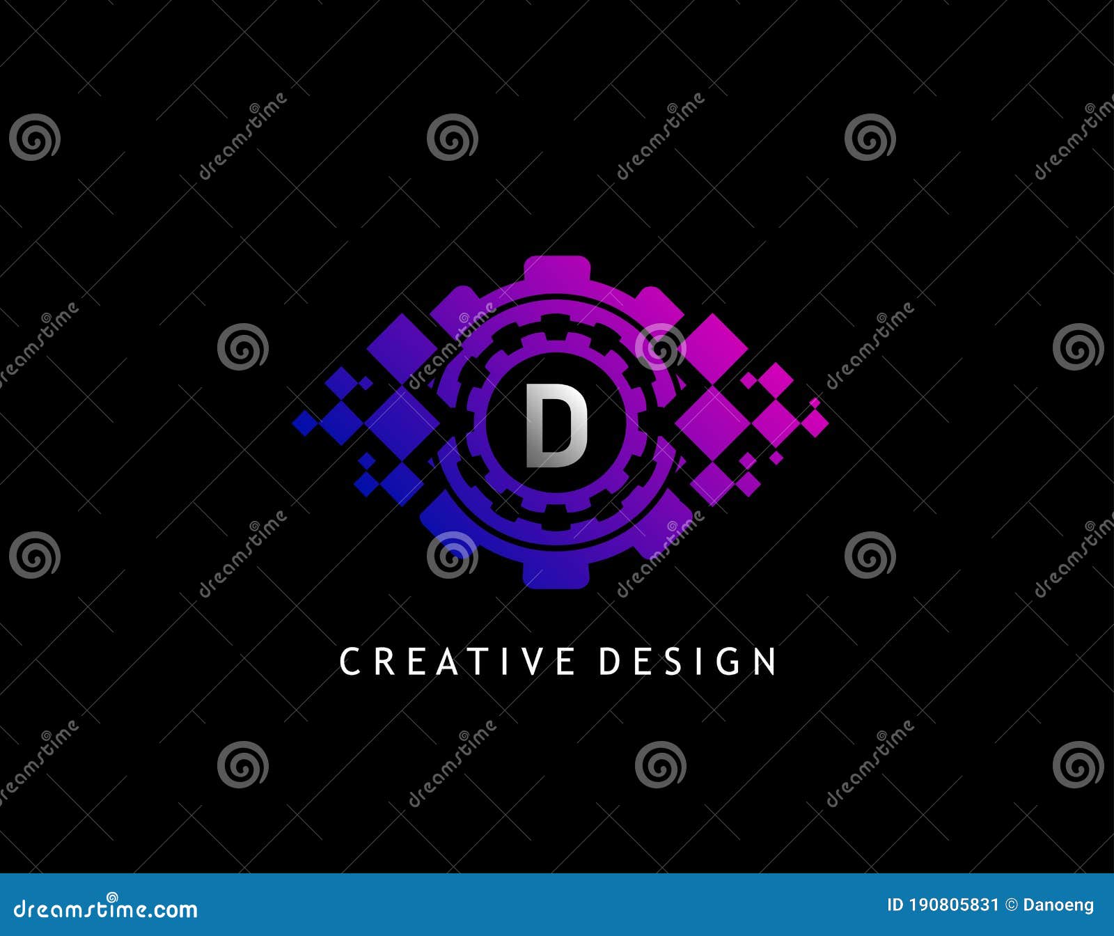 Digital Eye D Letter Data Logo, Modern Cyber Eye Initial D Icon Design ...