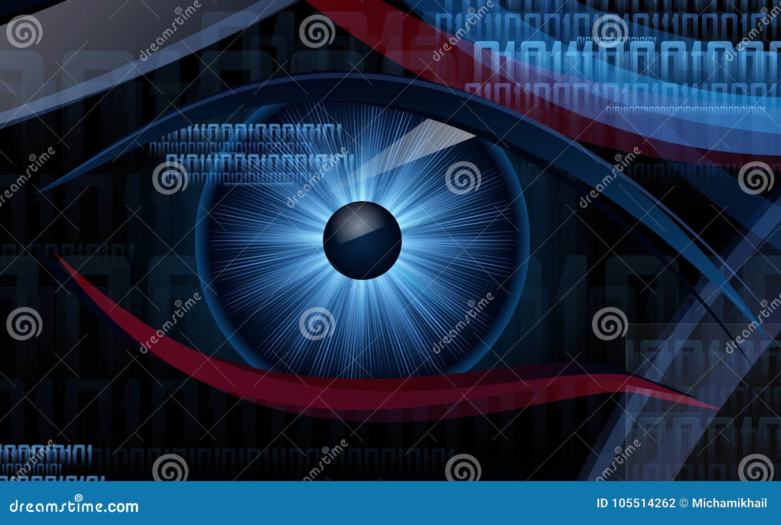 Digital Eye with Dark Background Stock Vector - Illustration of ...