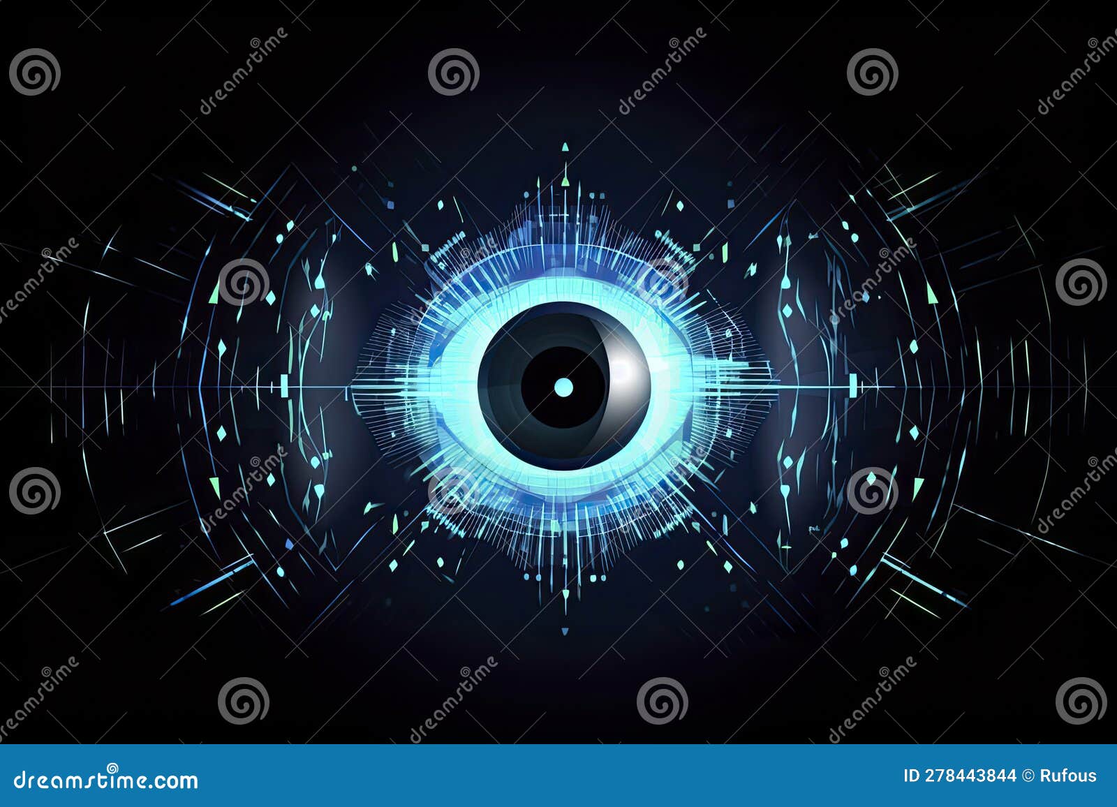 Digital Eye, Data Network and Cyber Security Technology, Vector ...