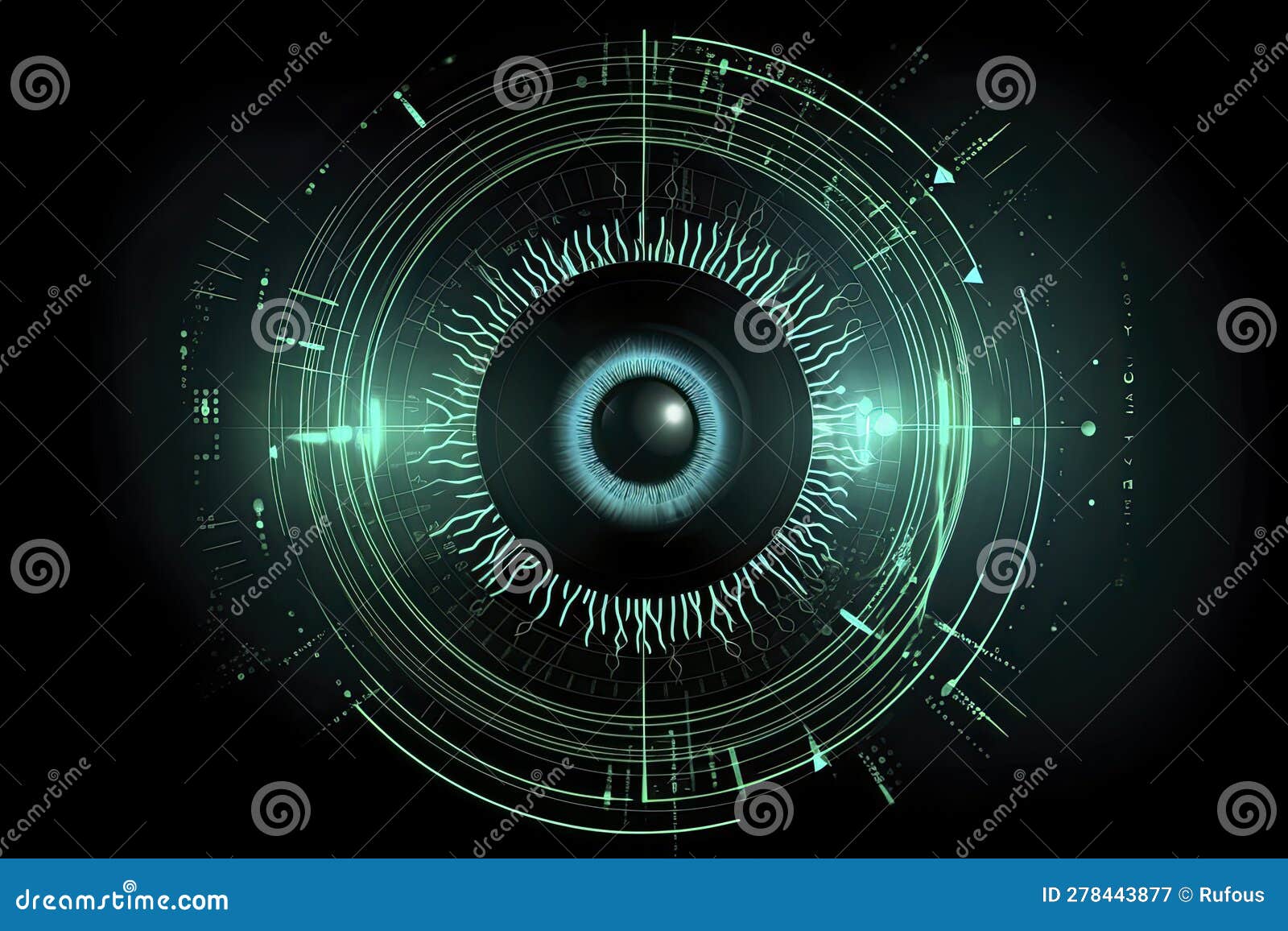 Digital Eye, Data Network and Cyber Security Technology, Vector ...