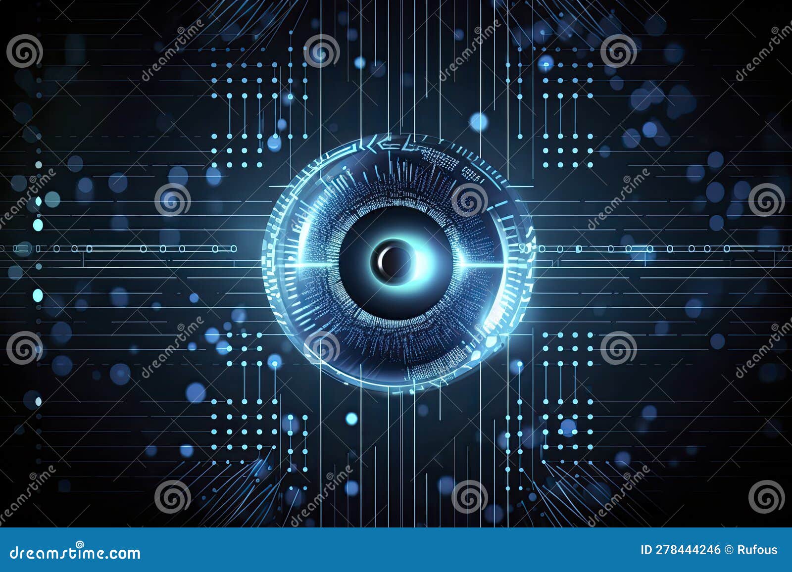 Digital Eye, Data Network and Cyber Security Technology, Vector ...