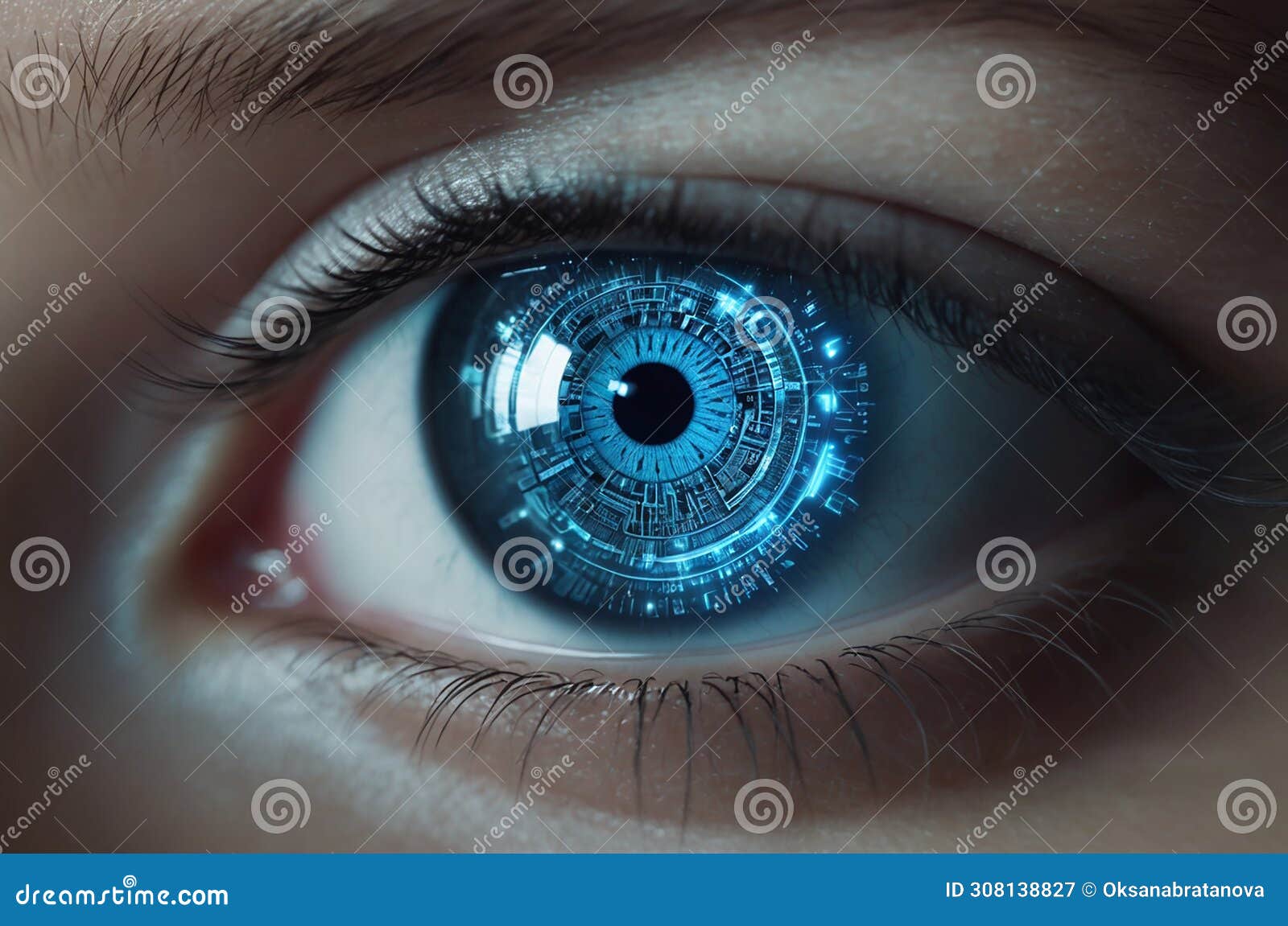 Digital eye stock illustration. Illustration of engineering - 308138827
