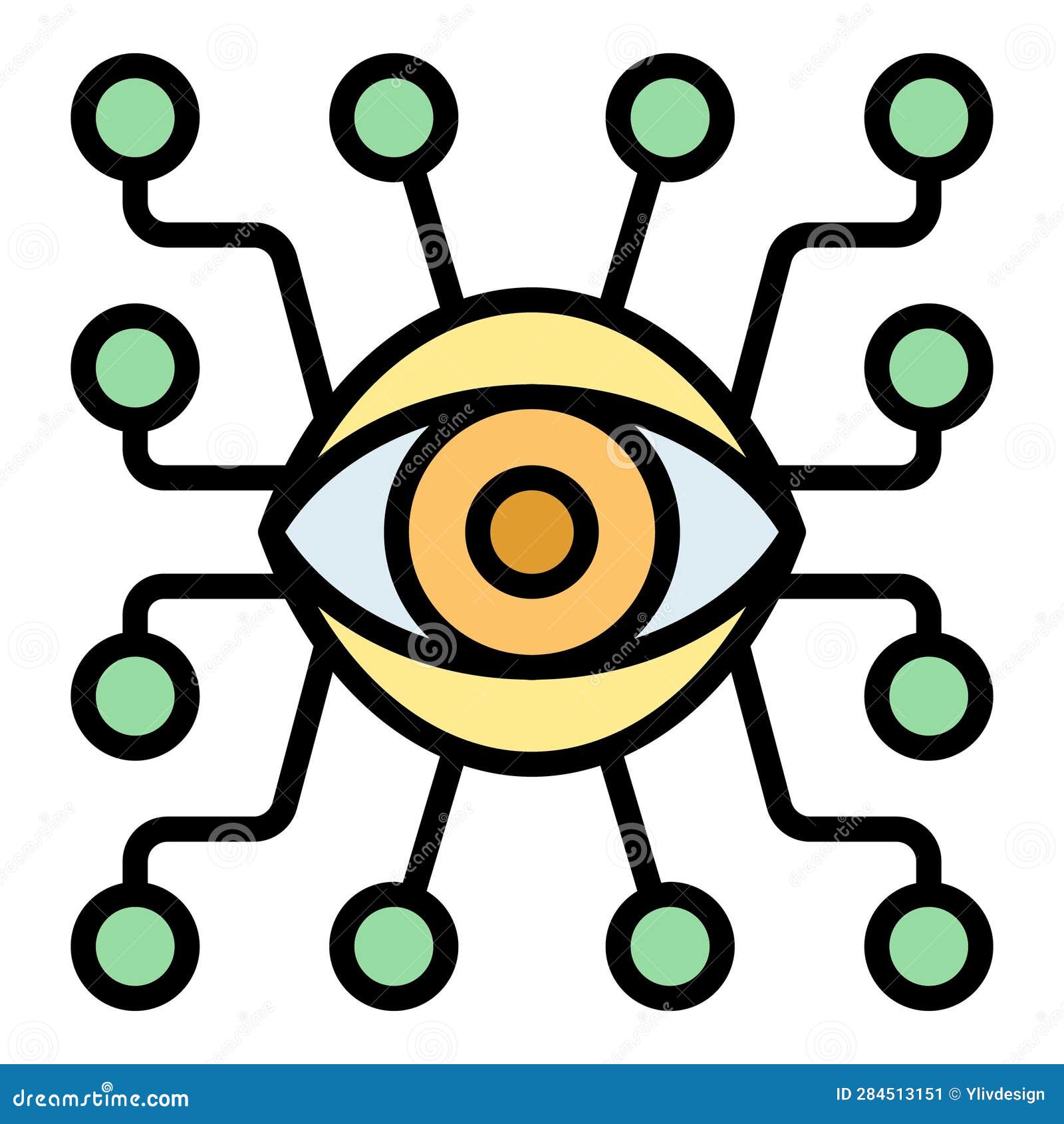 Digital Eye Icon Vector Flat Stock Illustration - Illustration of ...