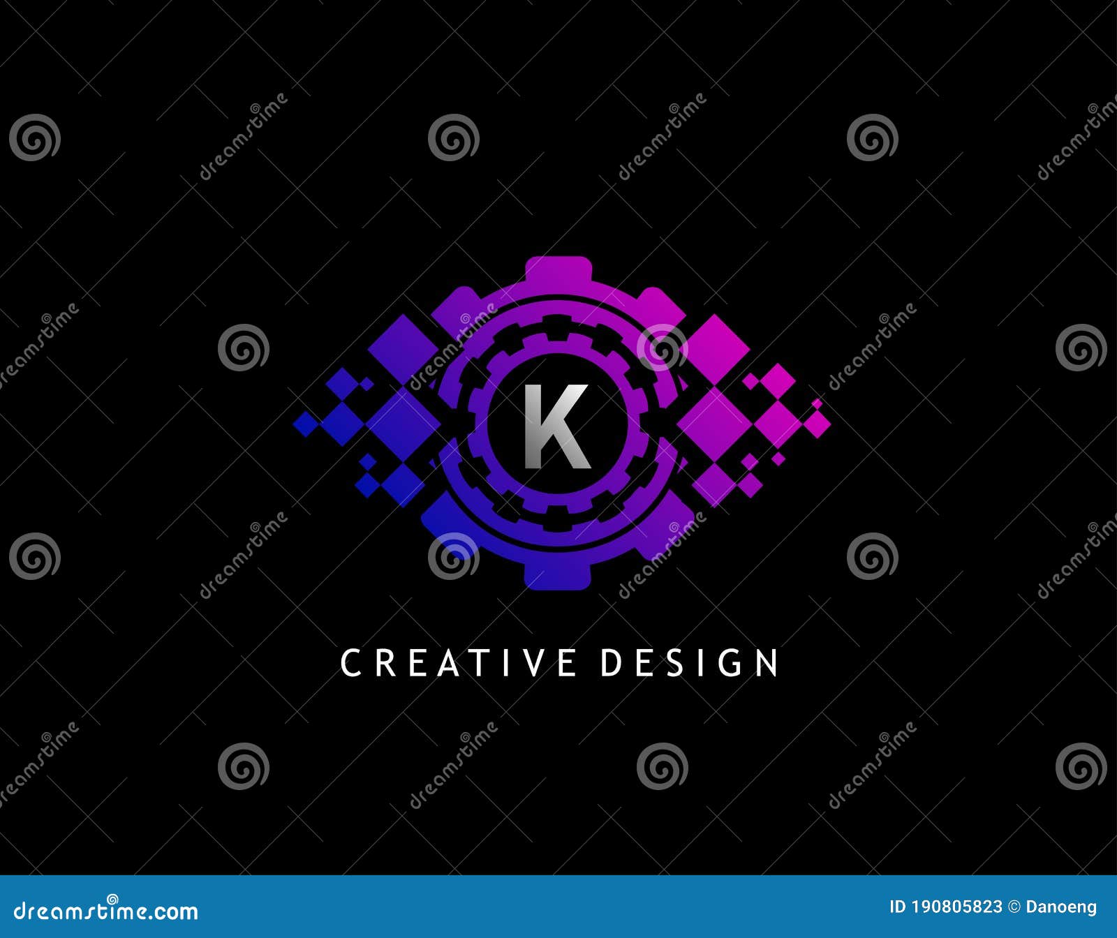 Digital Eye K Letter Data Logo, Modern Cyber Eye Initial K Icon Design ...