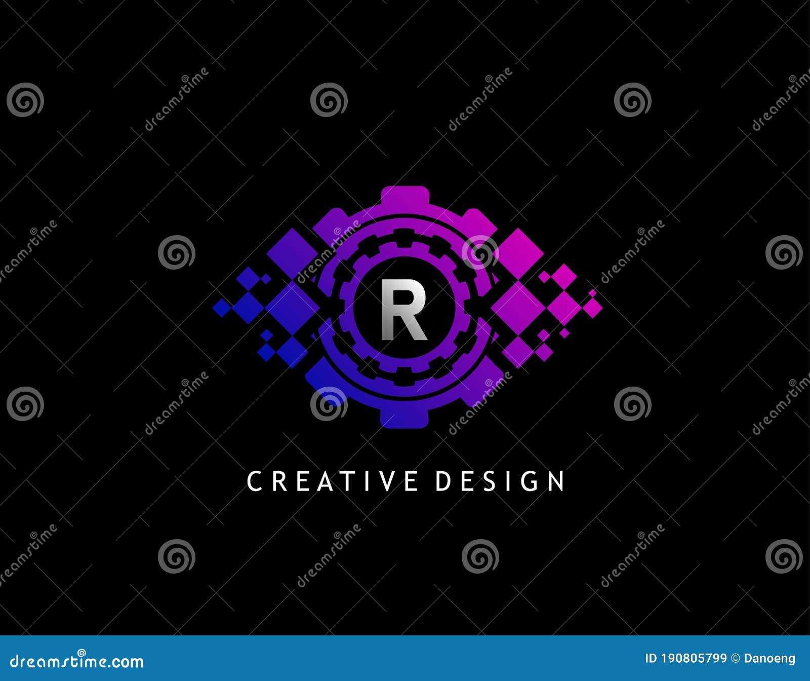 Digital Eye R Letter Data Logo, Modern Cyber Eye Initial R Icon Design ...