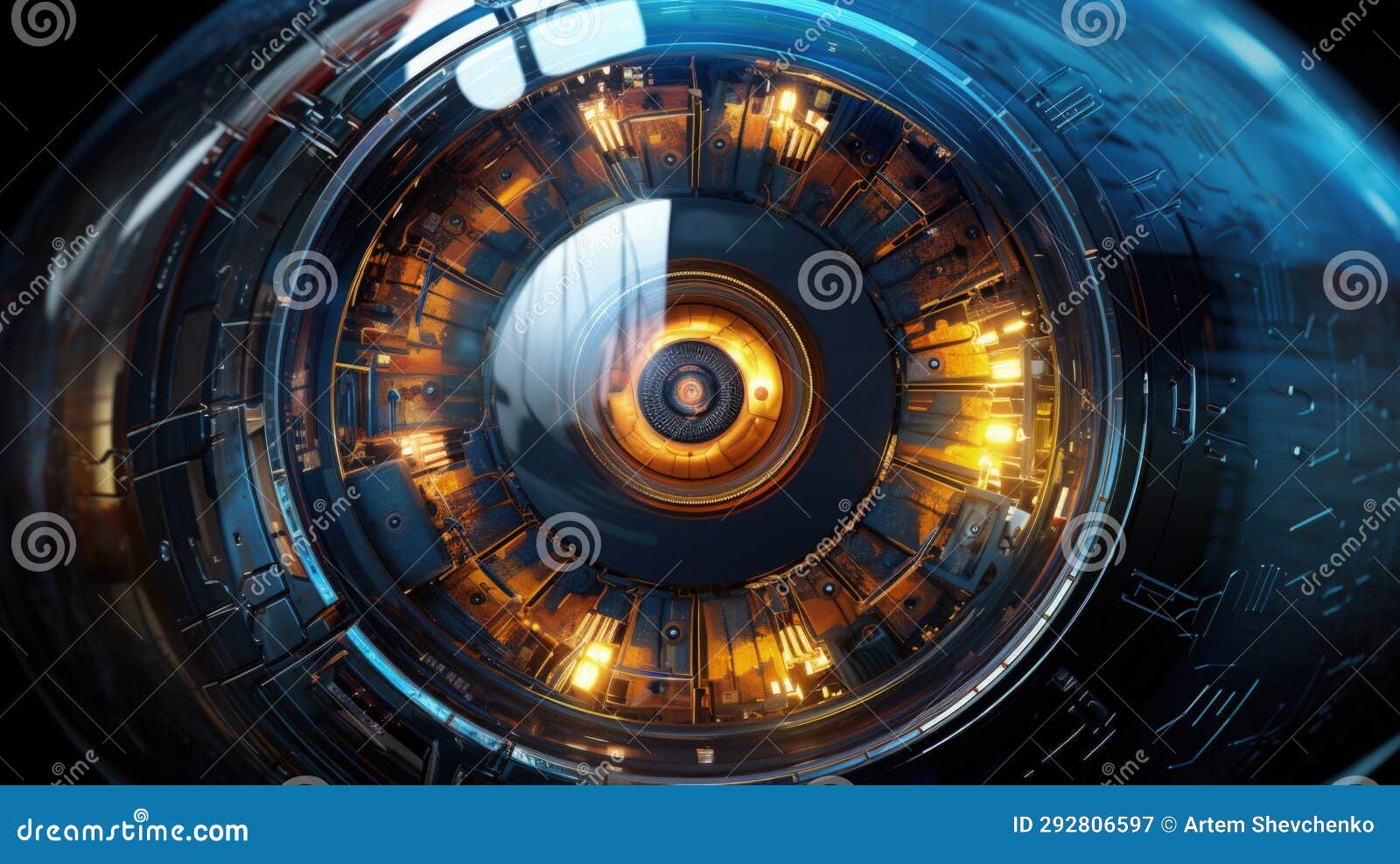 Digital Eye of a Robot Focusing on an Object Machine View Stock ...