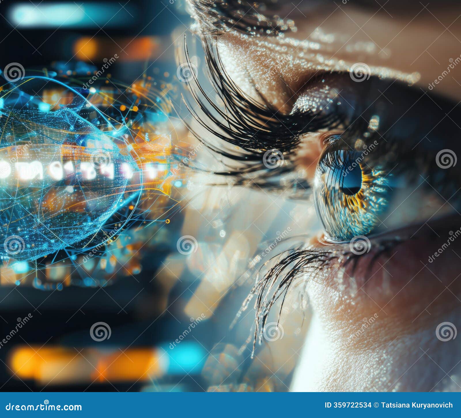 Digital Eye Technology Visualization with Data Streams and Abstract ...