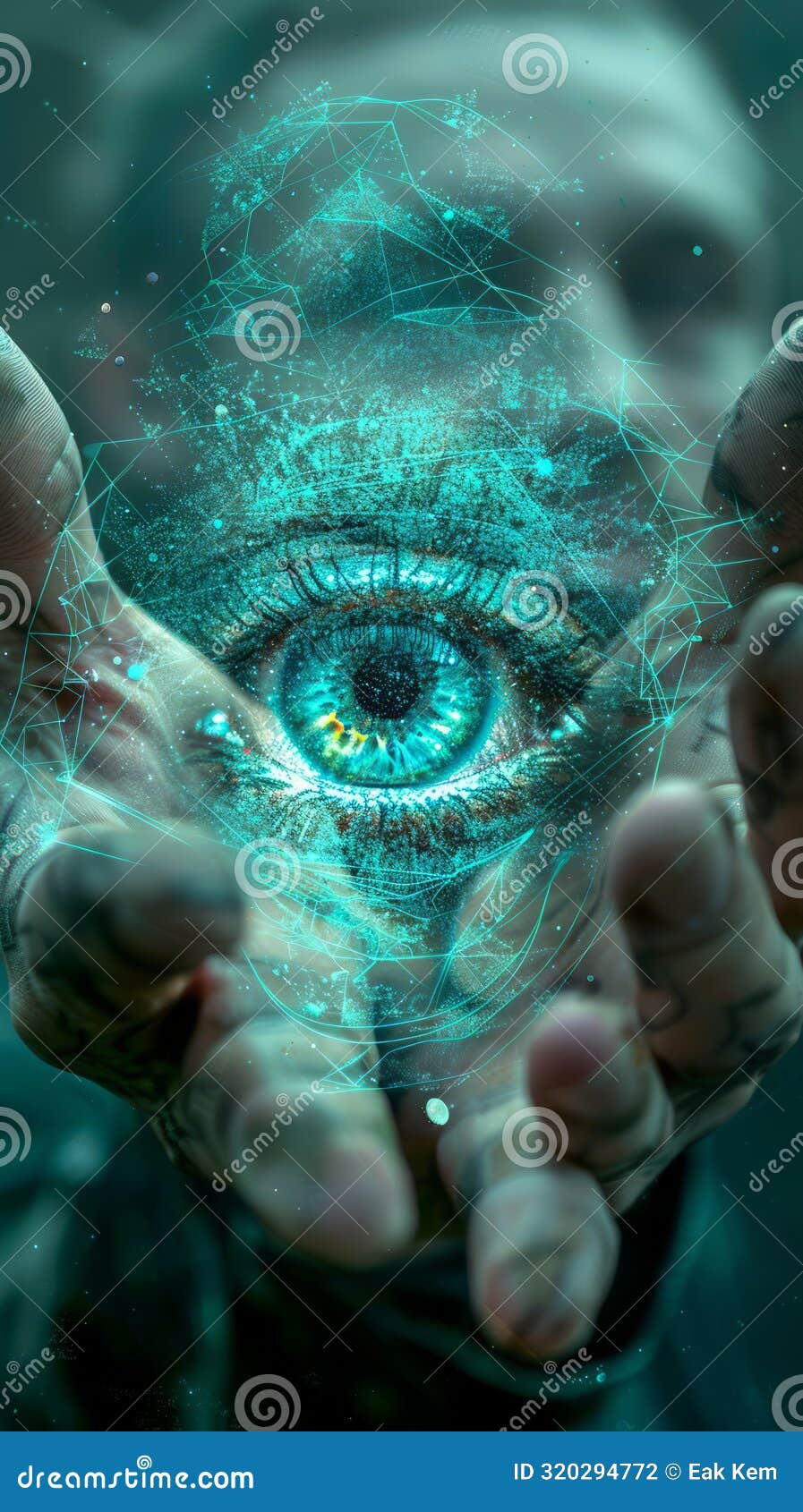 Digital Eyeball Illusion Energetic Hand Held Futuristic Eye with ...