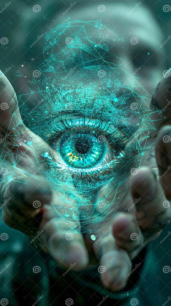Digital Eyeball Illusion Energetic Hand Held Futuristic Eye with ...