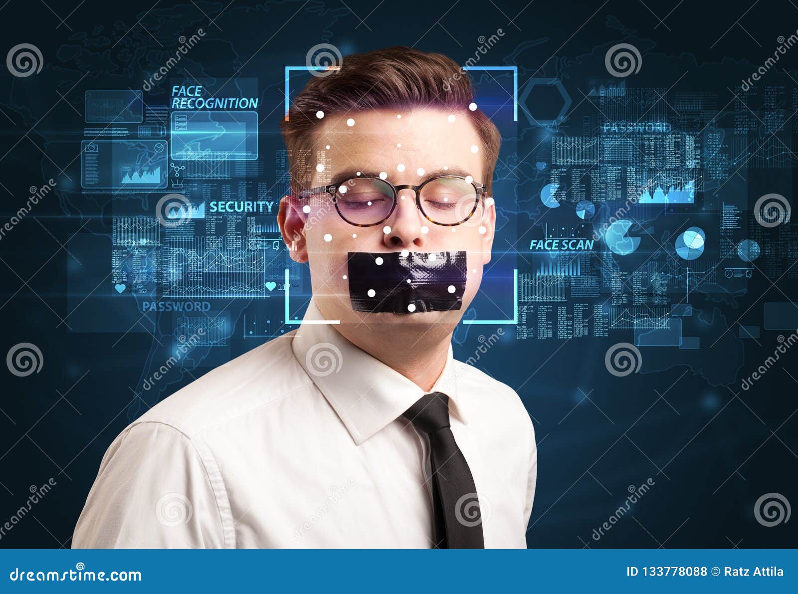 Digital Face Recognition System Stock Photo - Image of identity, chip ...
